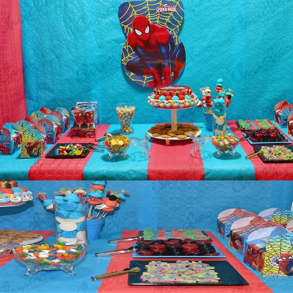 Spiderman themed table 40/60 diners - Chuches Baratas