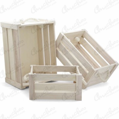 Comprar Juego 3 cajas madera grandes online - Chuches Baratas