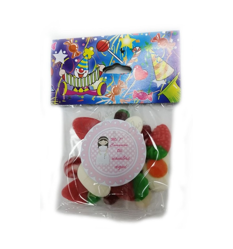 Comprar 12 bolsa chuches personalizadas rosa Online - Chuches Baratas