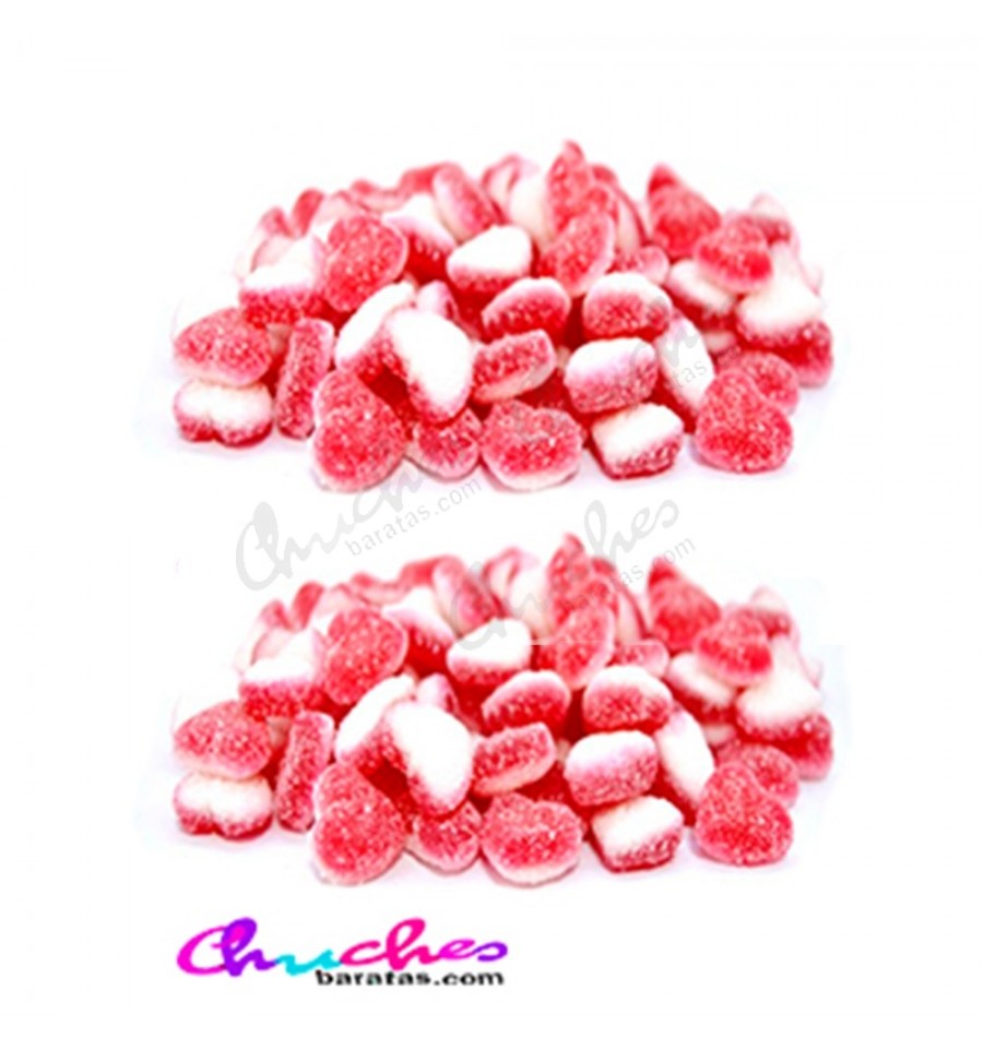 Comprar Mini corazón fresa nata azúcar 100 gramos Online - Chuches Baratas