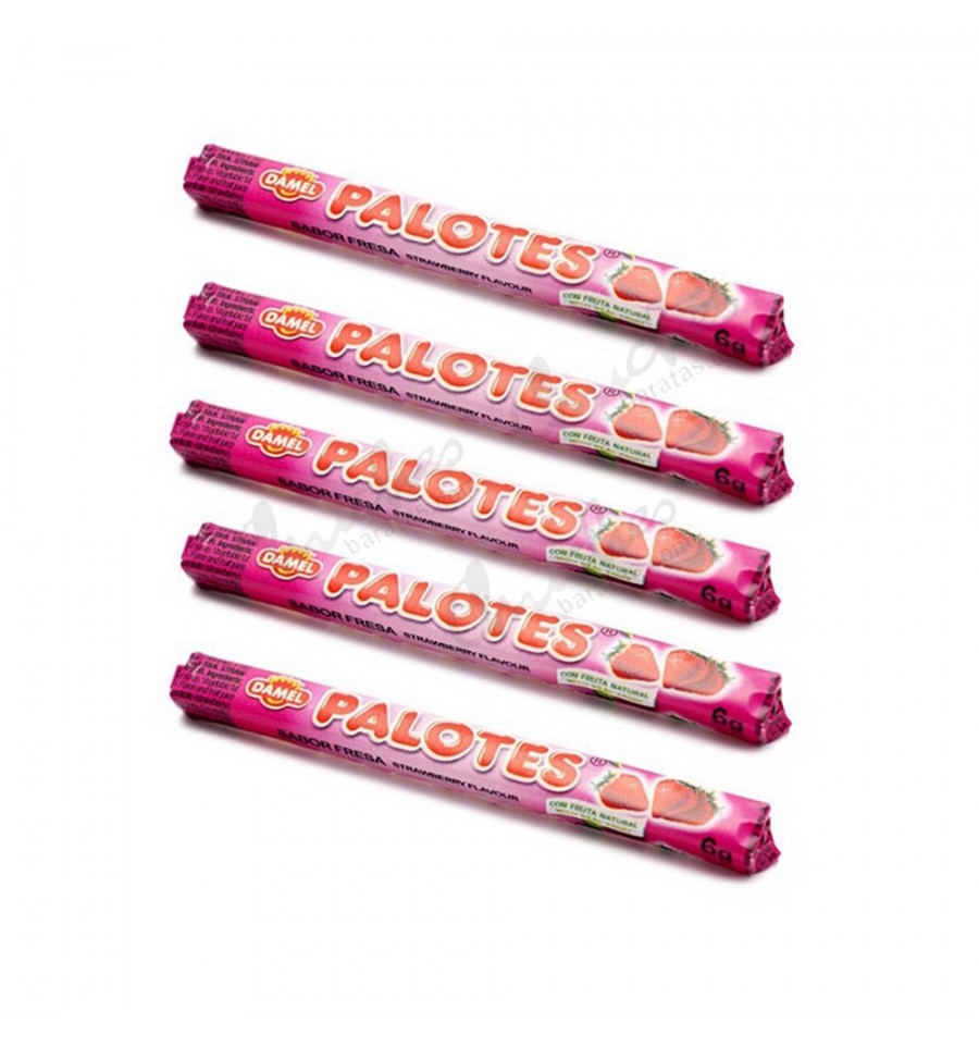 Comprar Palotes fresa Damel 12 unidades Online - Chuches Baratas