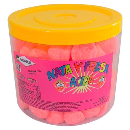 Comprar Nata y fresa acida golmasa 100 unidades online - Chuches Baratas
